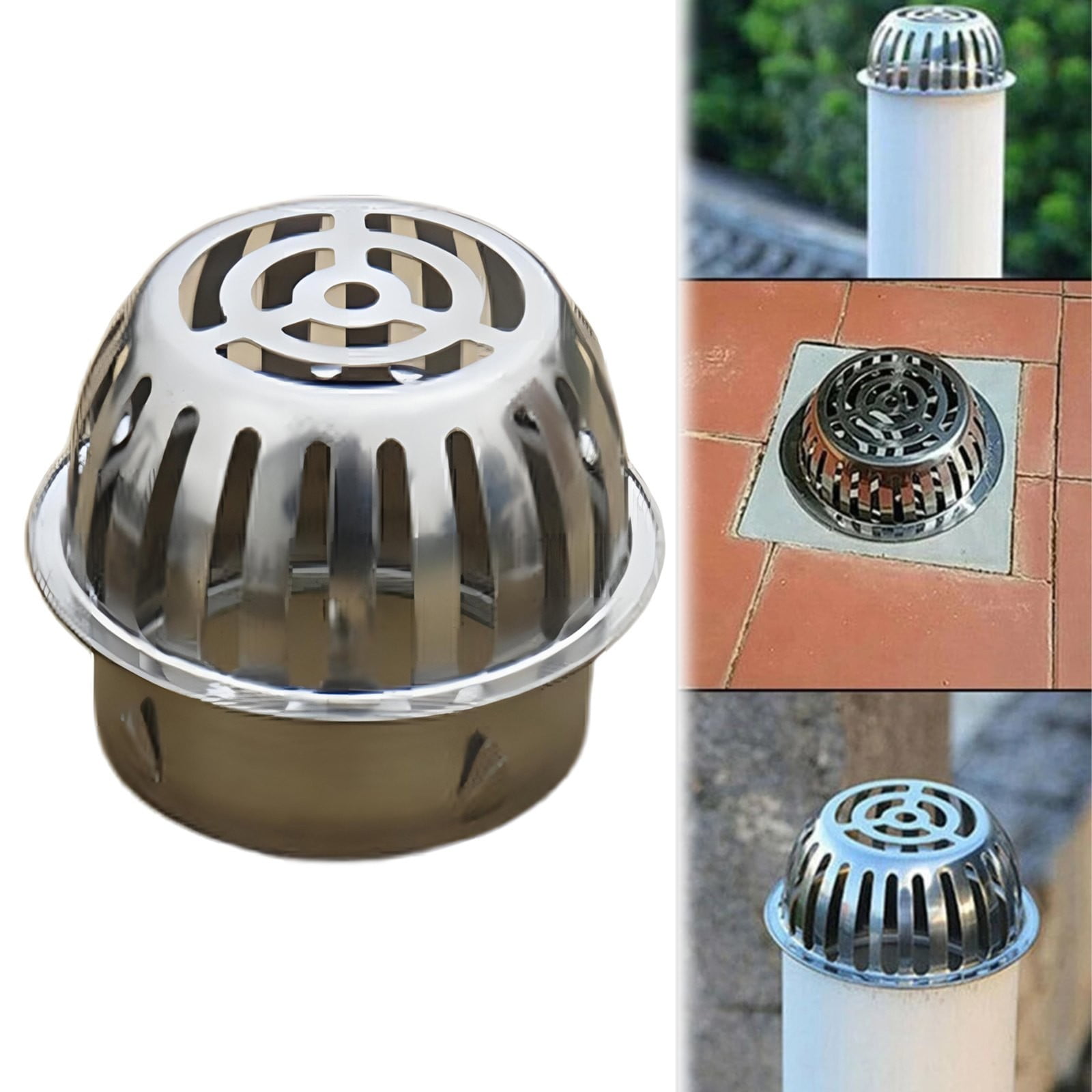 Dome Floor Drain Cover, Stainless Steel Round Shape Roof Floor Drain ...