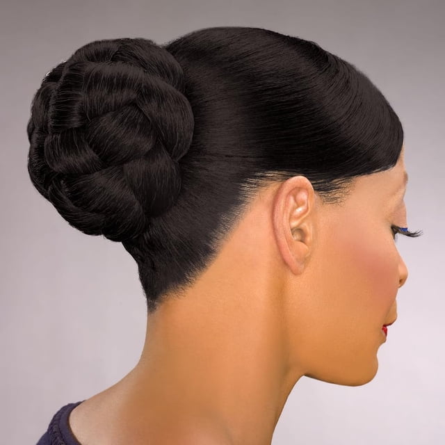 Dome L Formal Bun Color 2 - Foxy Silver Wigs Thick Braided Chignon Comb ...