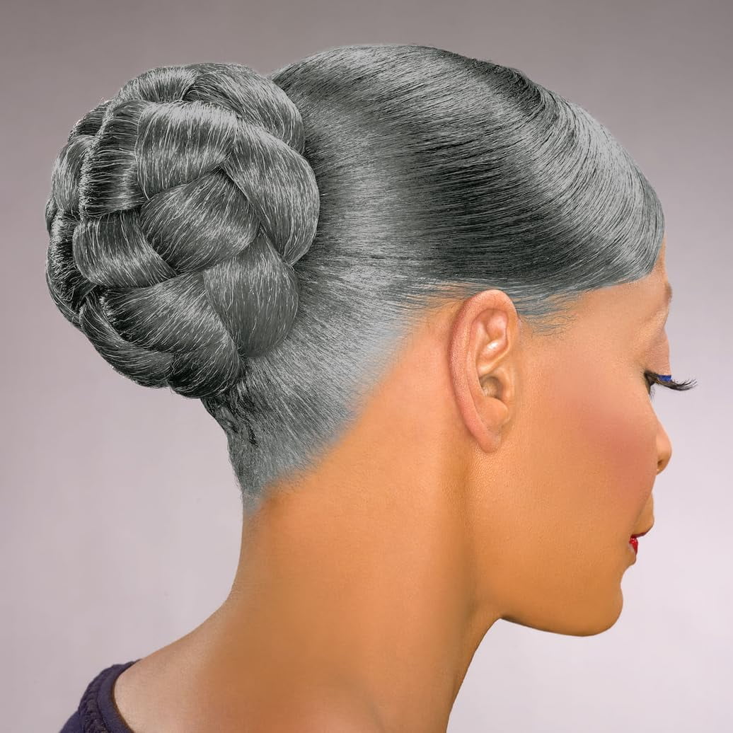 Dome L Formal Bun Color 44 Charcoal Gray - Foxy Silver Wigs Thick ...