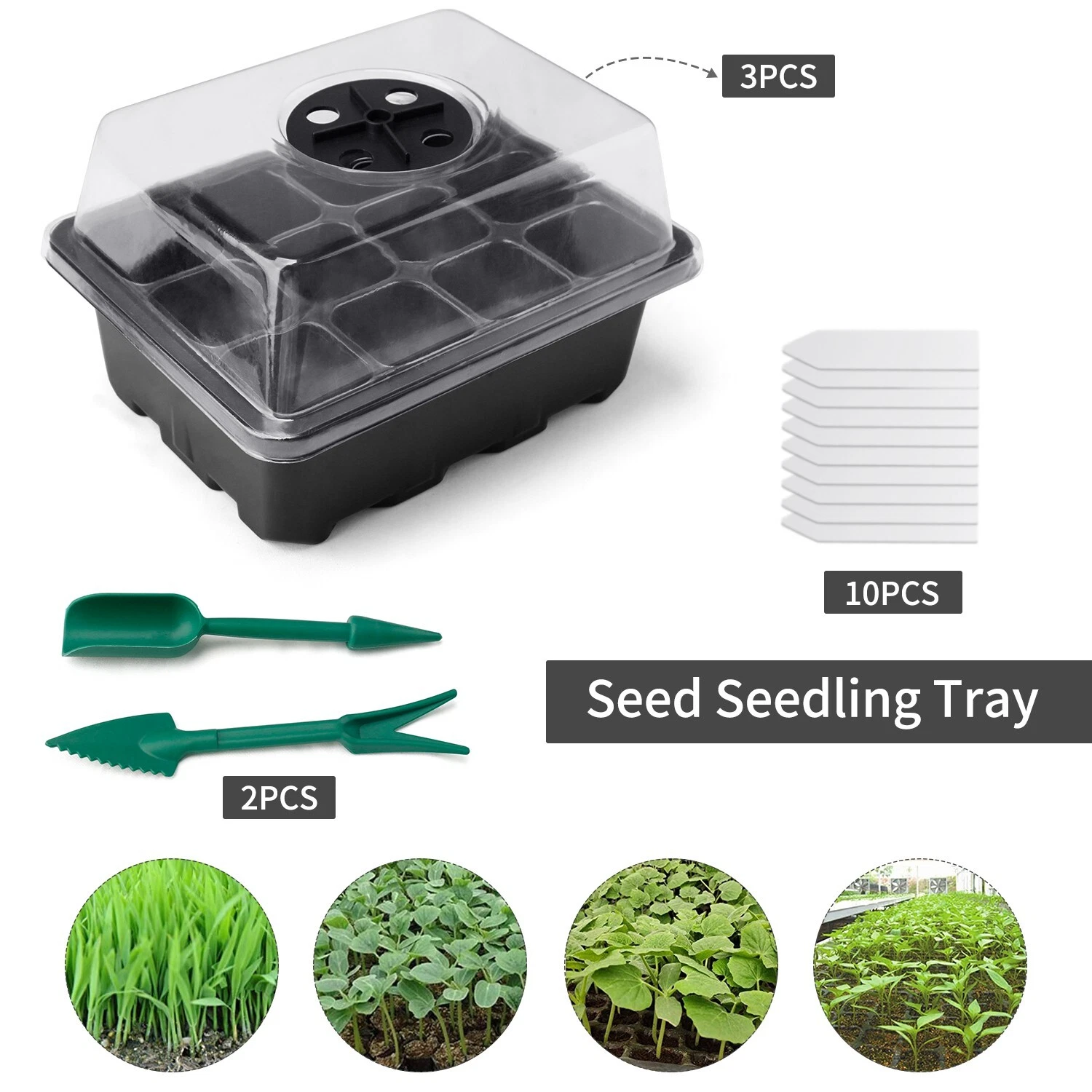 Dome Plant Grow Kit Seed Trays Reusable Starter Cloning Propagation ...