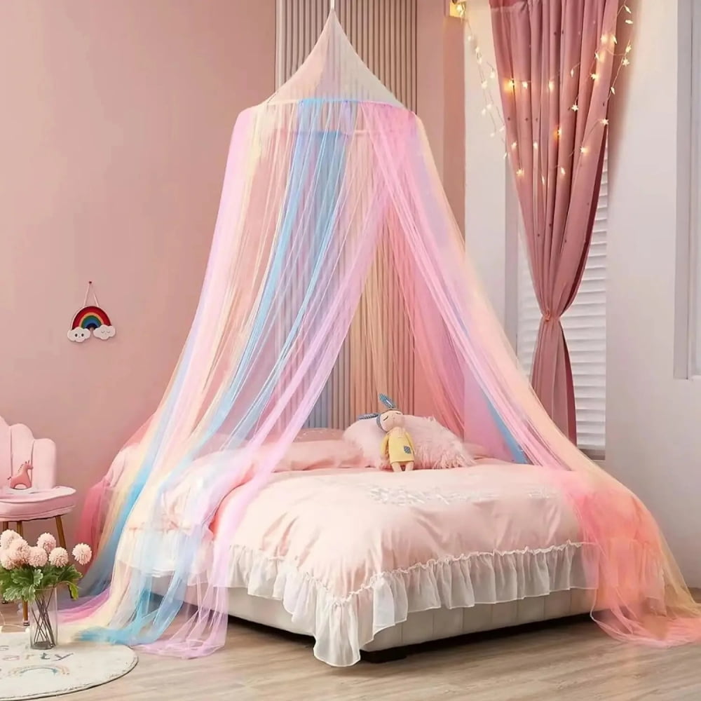 Dome Rainbow Mosquito Net ,Universal Size Bed Curtain Play Tent Hanging ...