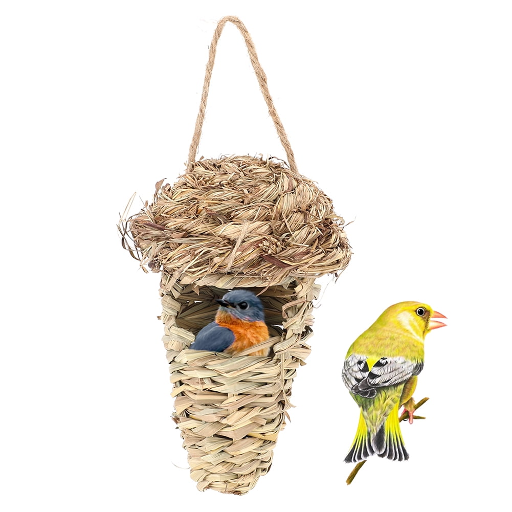 Dome Shaped Handwoven Straw Bird Nest Natural Grass Hatching Breeding ...