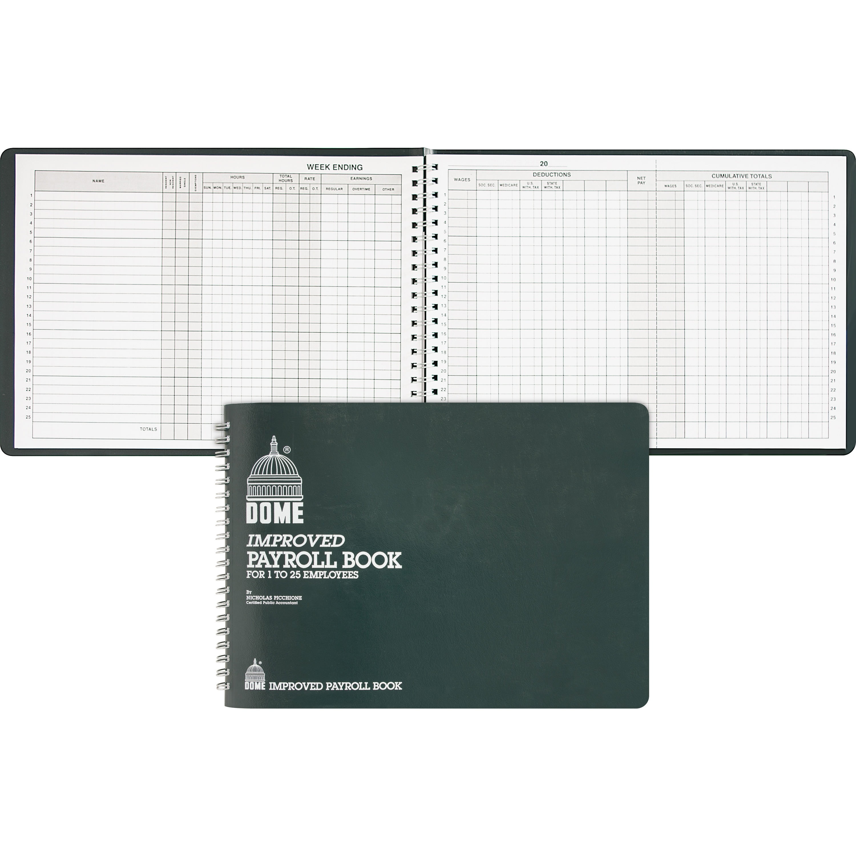 Dome Wirebound Payroll Book, 1 Each (Quantity) - Walmart.com