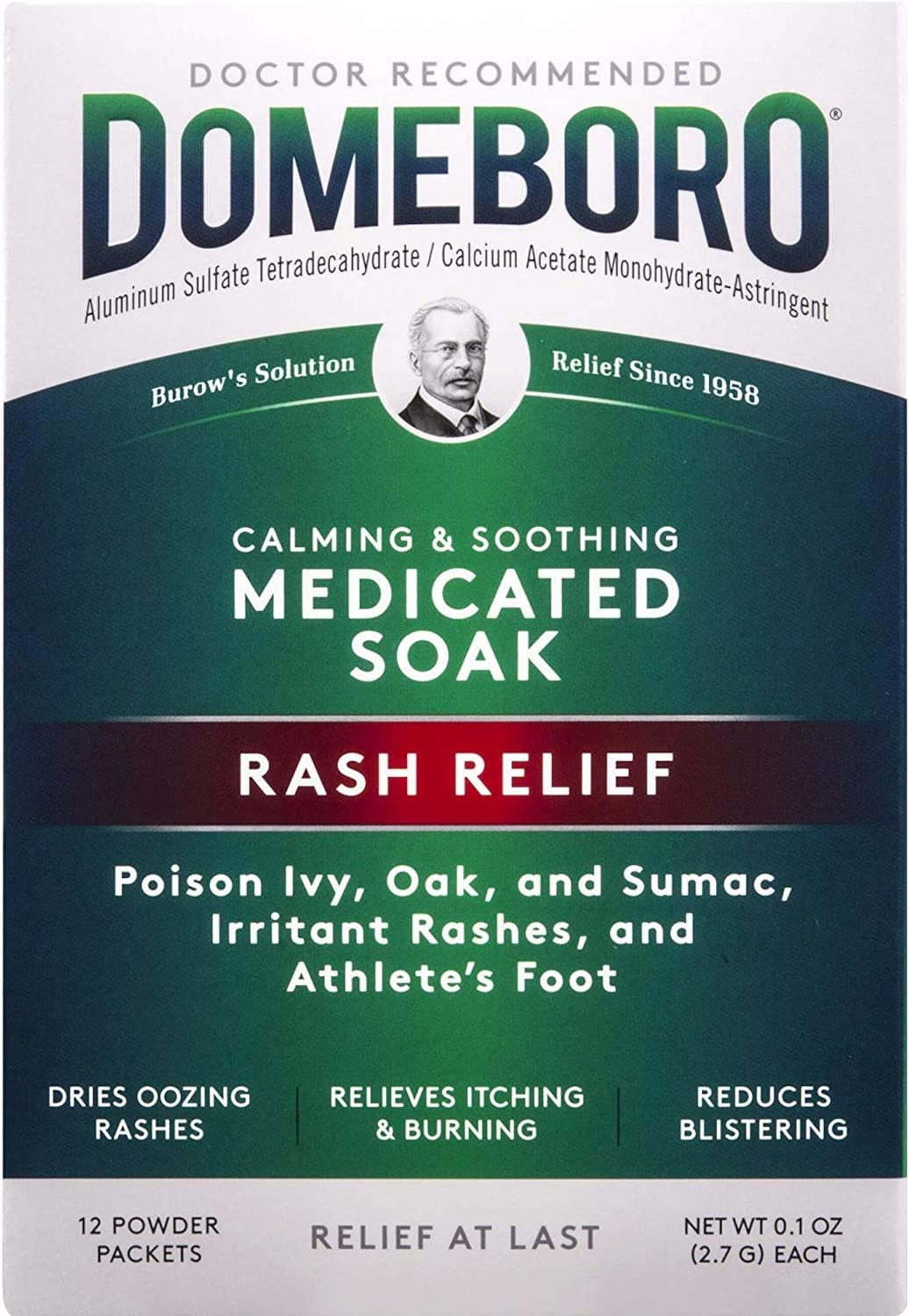 Domeboro Medicated Soak Rash Relief (Burow?s Solution), 12 Powder ...