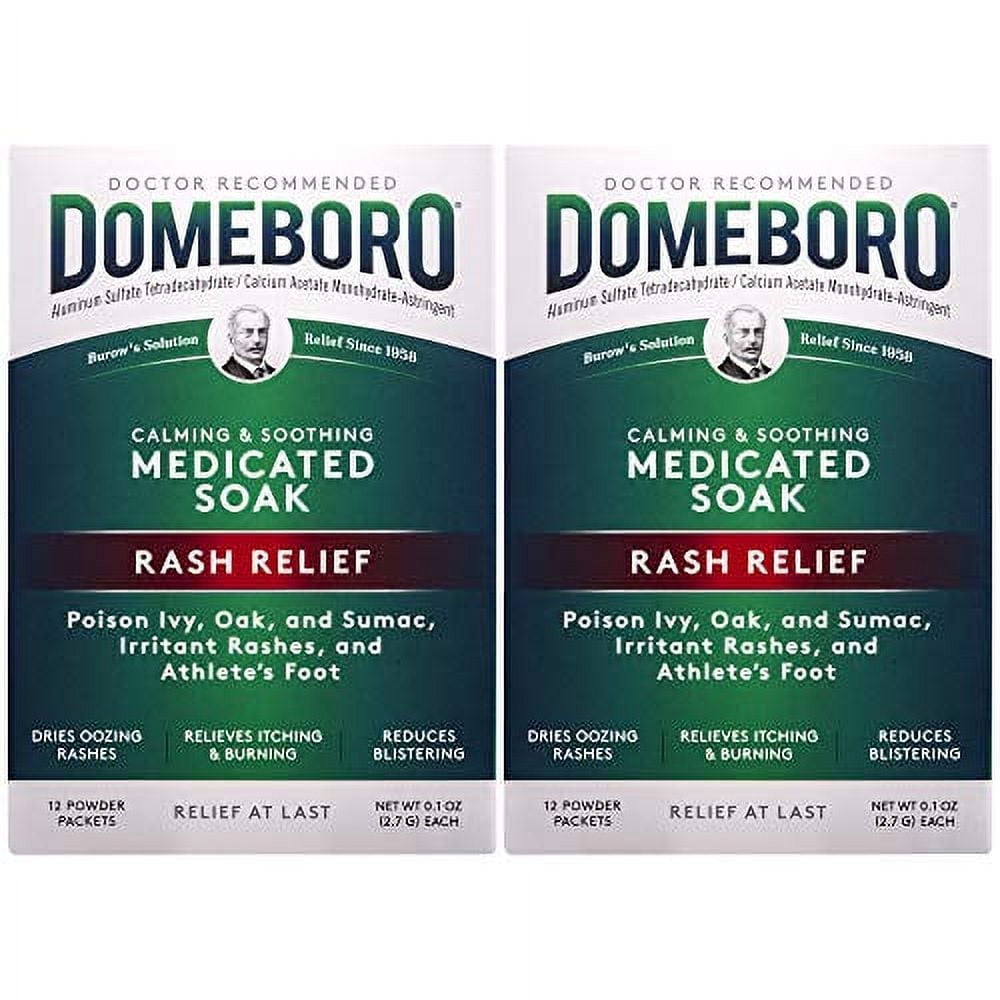 Domeboro Medicated Soak Powder, Rash Relief, 12 ct, 2-Pack, Astringent ...