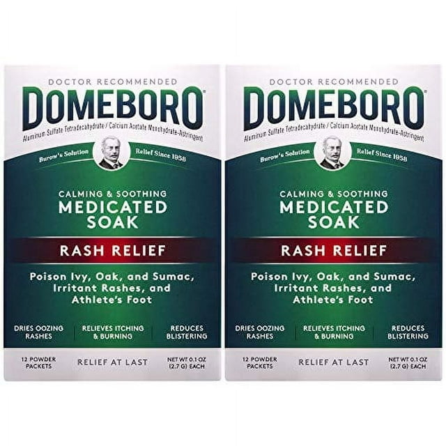 Domeboro Medicated Soak Rash Relief, 12 Powder Packets (Pack of 2 ...
