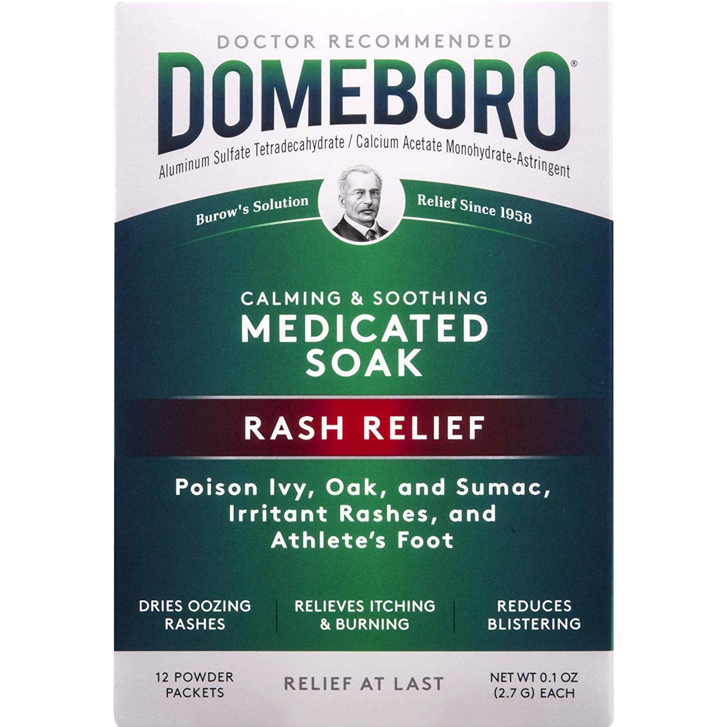 Domeboro Soothing Soak, Rash Relief and Drying Action Powder Packets ...
