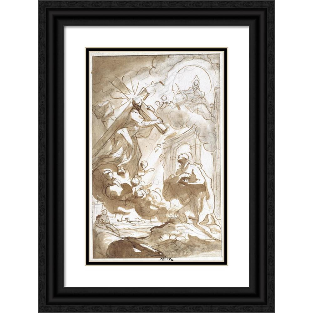 Domenico Piola 11x14 Black Ornate Wood Framed Double Matted Museum Art ...