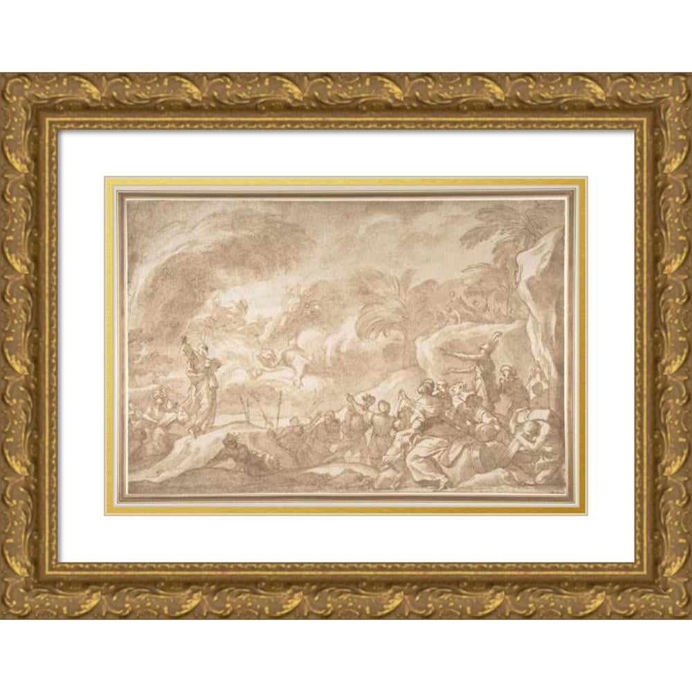 Domenico Piola 14x11 Gold Ornate Wood Frame and Double Matted Museum ...