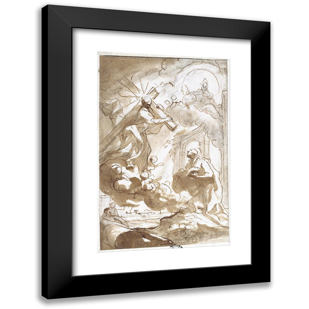 Domenico Piola 17x24 Black Modern Framed Museum Art Print Titled - Christ, Carrying His Cross ...