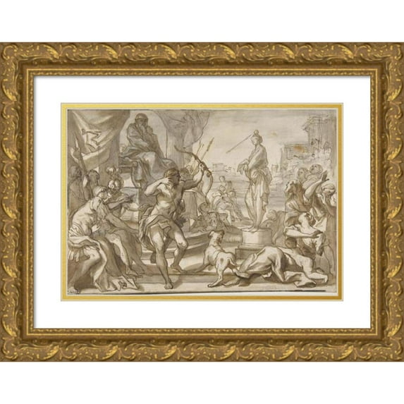 Domenico Piola 24x17 Gold Ornate Framed and Double Matted Museum Art ...