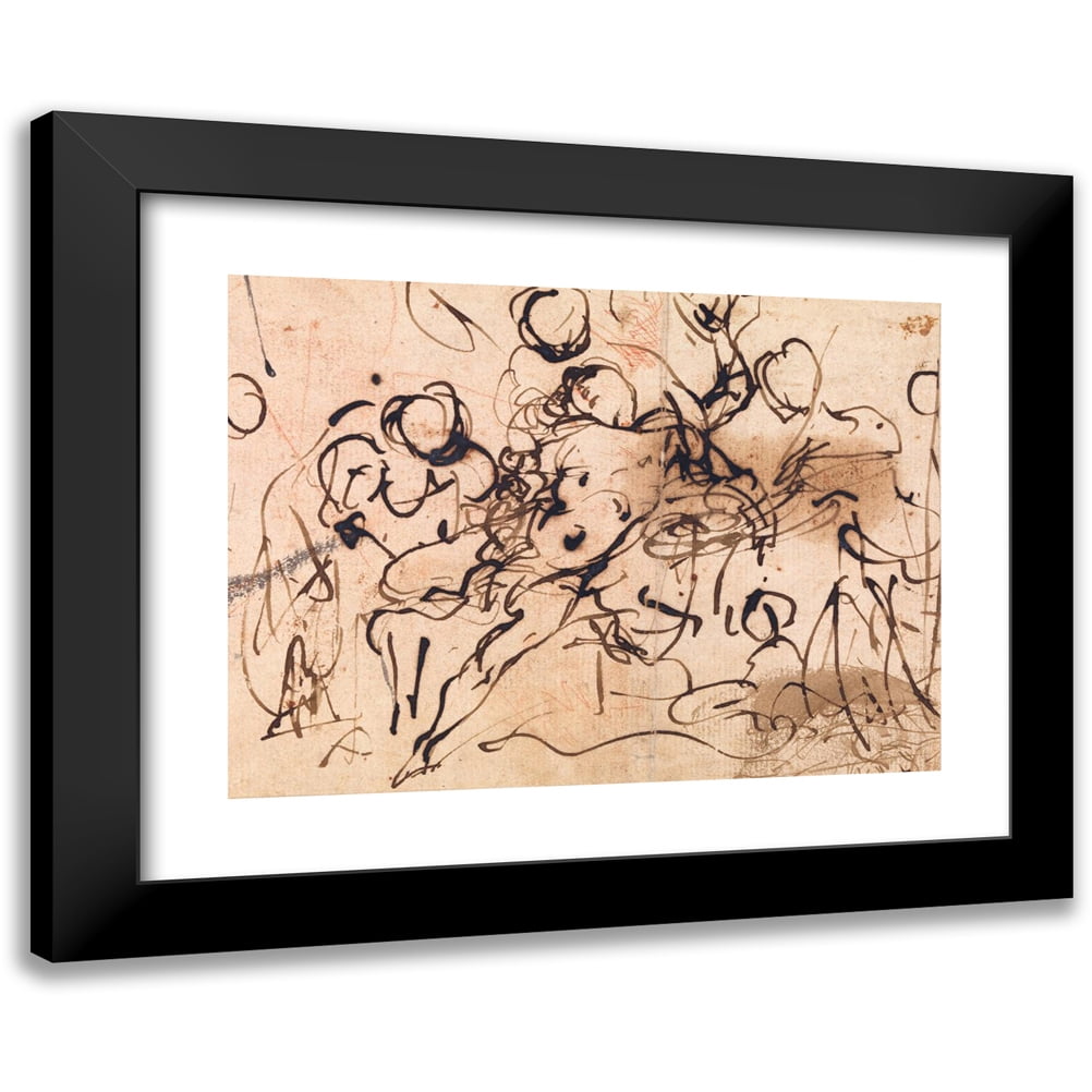 Domenico Piola 24x19 Black Modern Framed Museum Art Print Titled - St ...