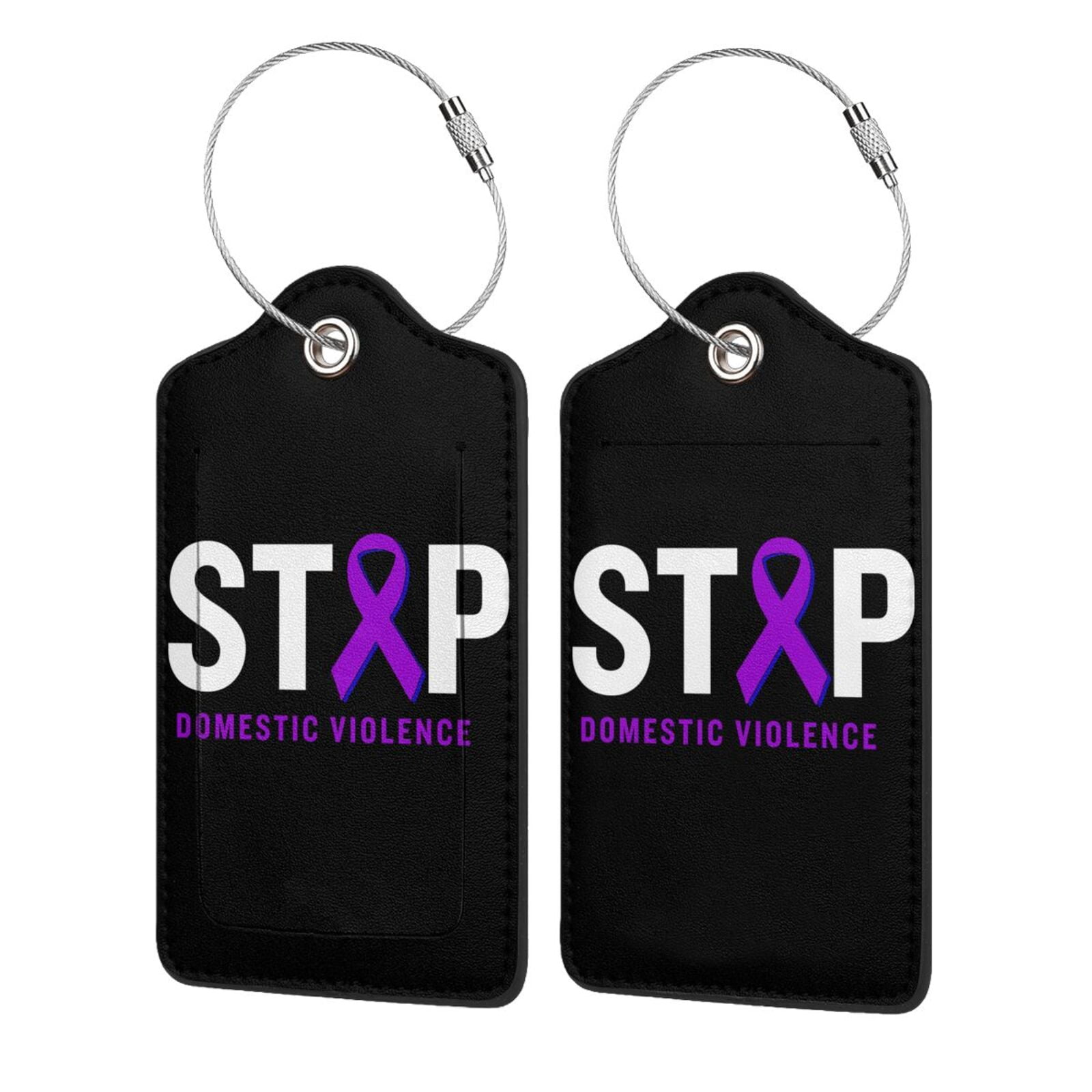 Domestic Violence Awareness Month Luggage Tags for Suitcase PU Privacy ...