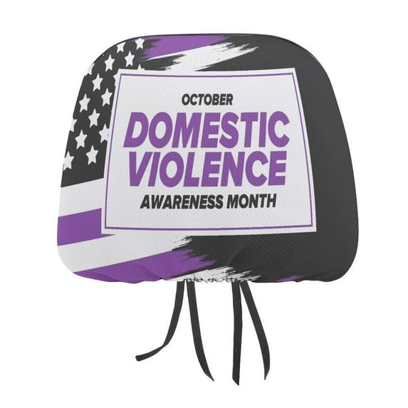 Domestic Violence Awareness Month Purple Ribbon Car Headrest Covers 2 ...