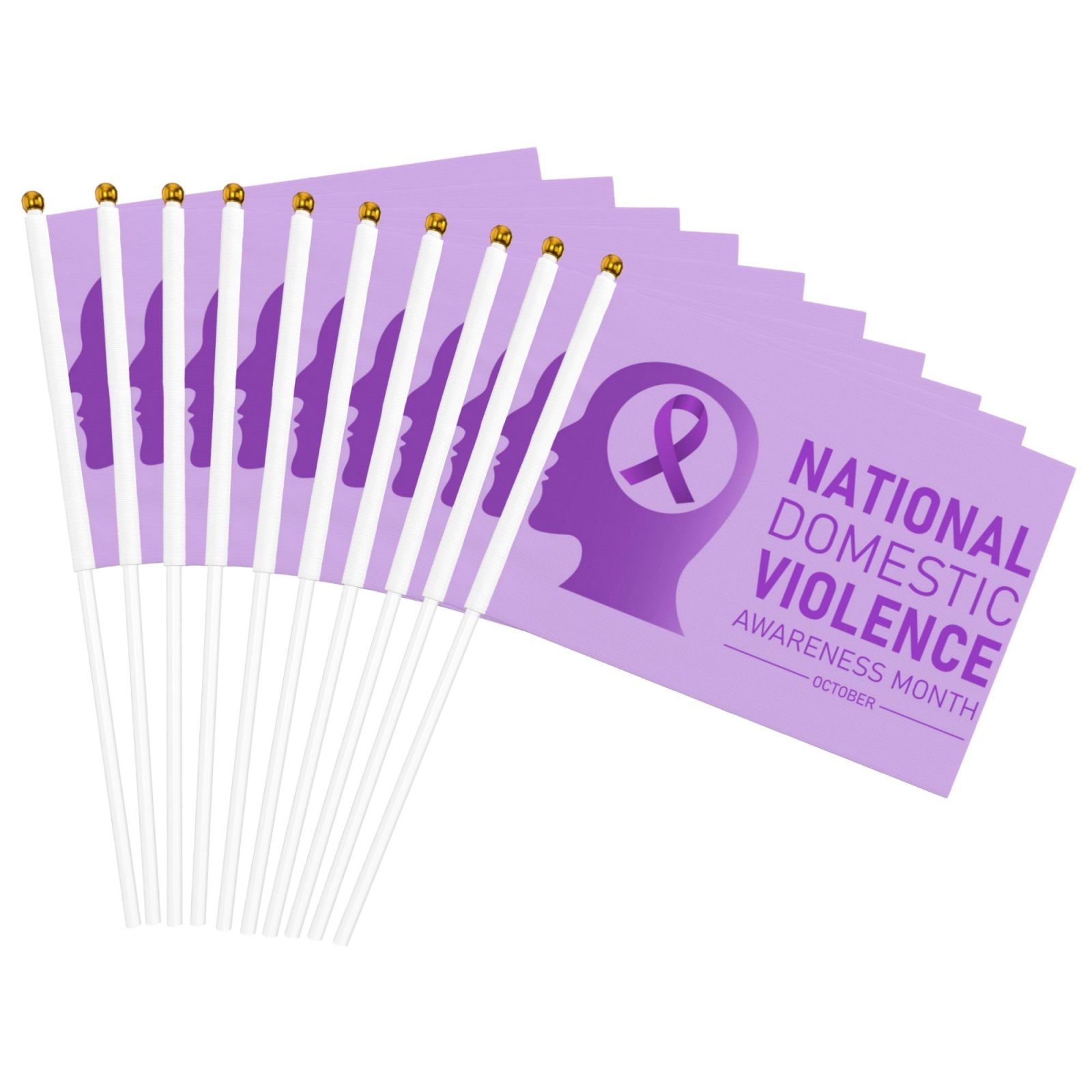 Domestic Violence Awareness Month Purple Ribbon Flag Small Mini Hand ...