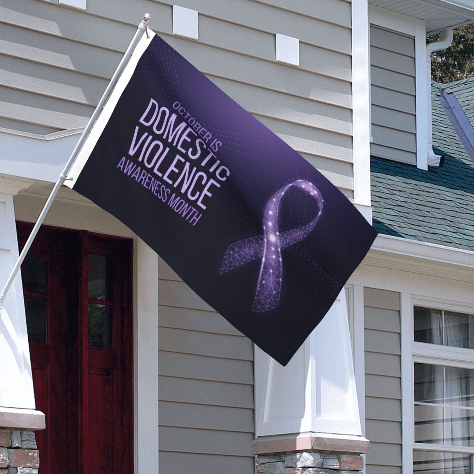 Domestic Violence Awareness Month Purple Ribbon Garden Flags 3x5 Ft ...
