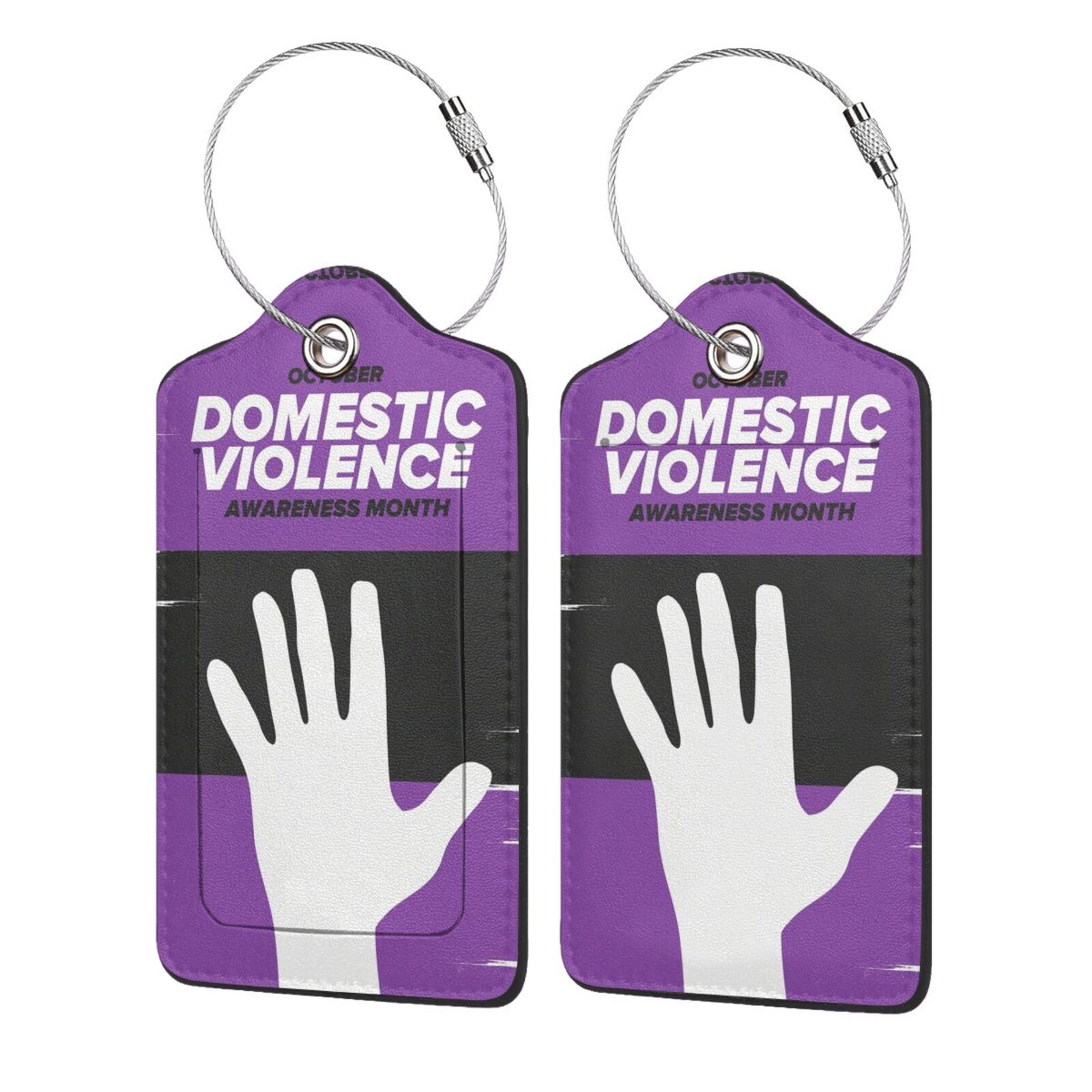 Domestic Violence Awareness Month Purple Ribbon Luggage Tags for ...