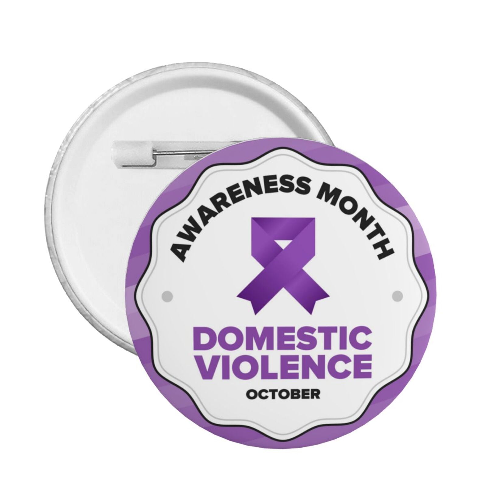 Domestic Violence Awareness Month Purple Ribbon Pin Button Badge ...