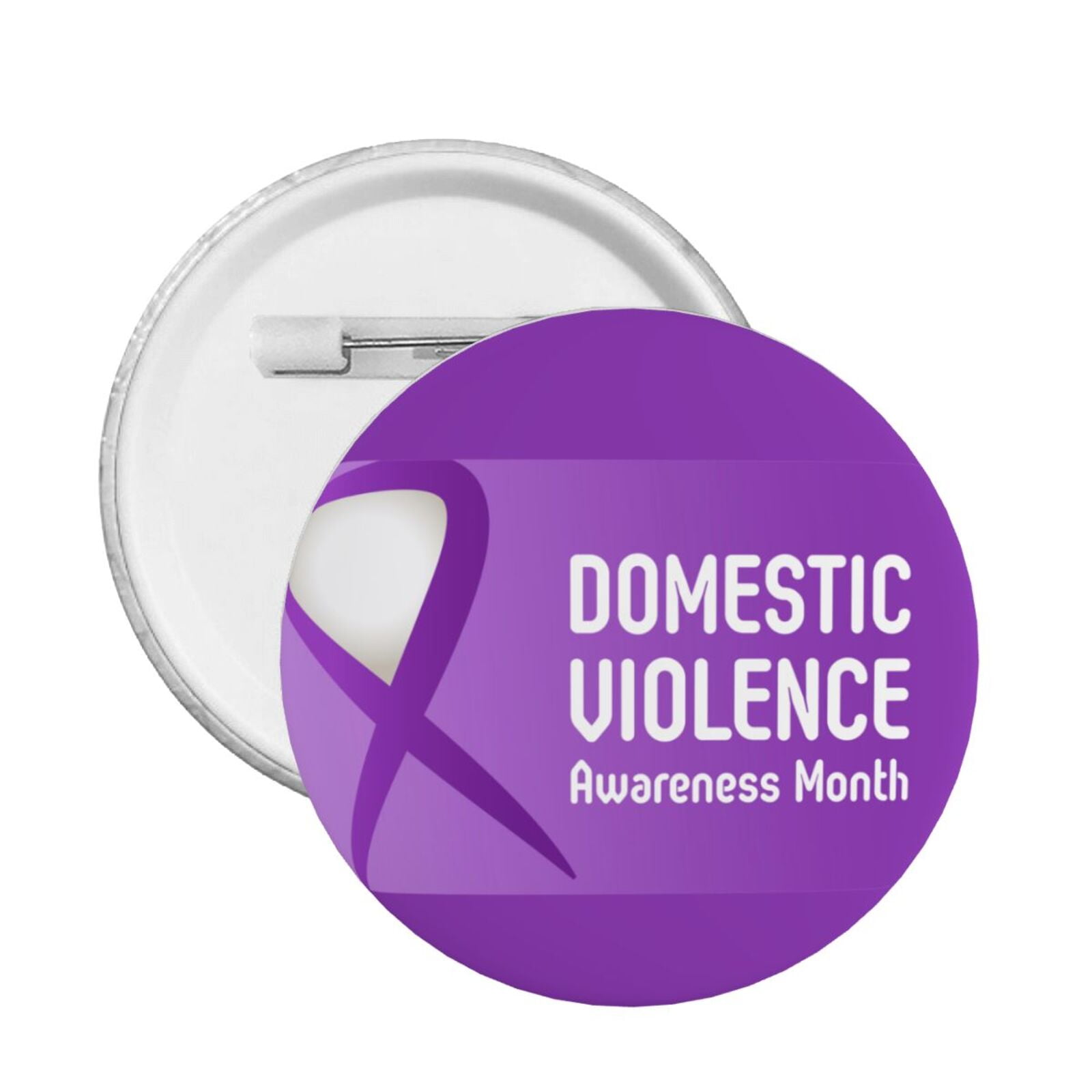 Domestic Violence Awareness Month Purple Ribbon Pin Button Badge ...