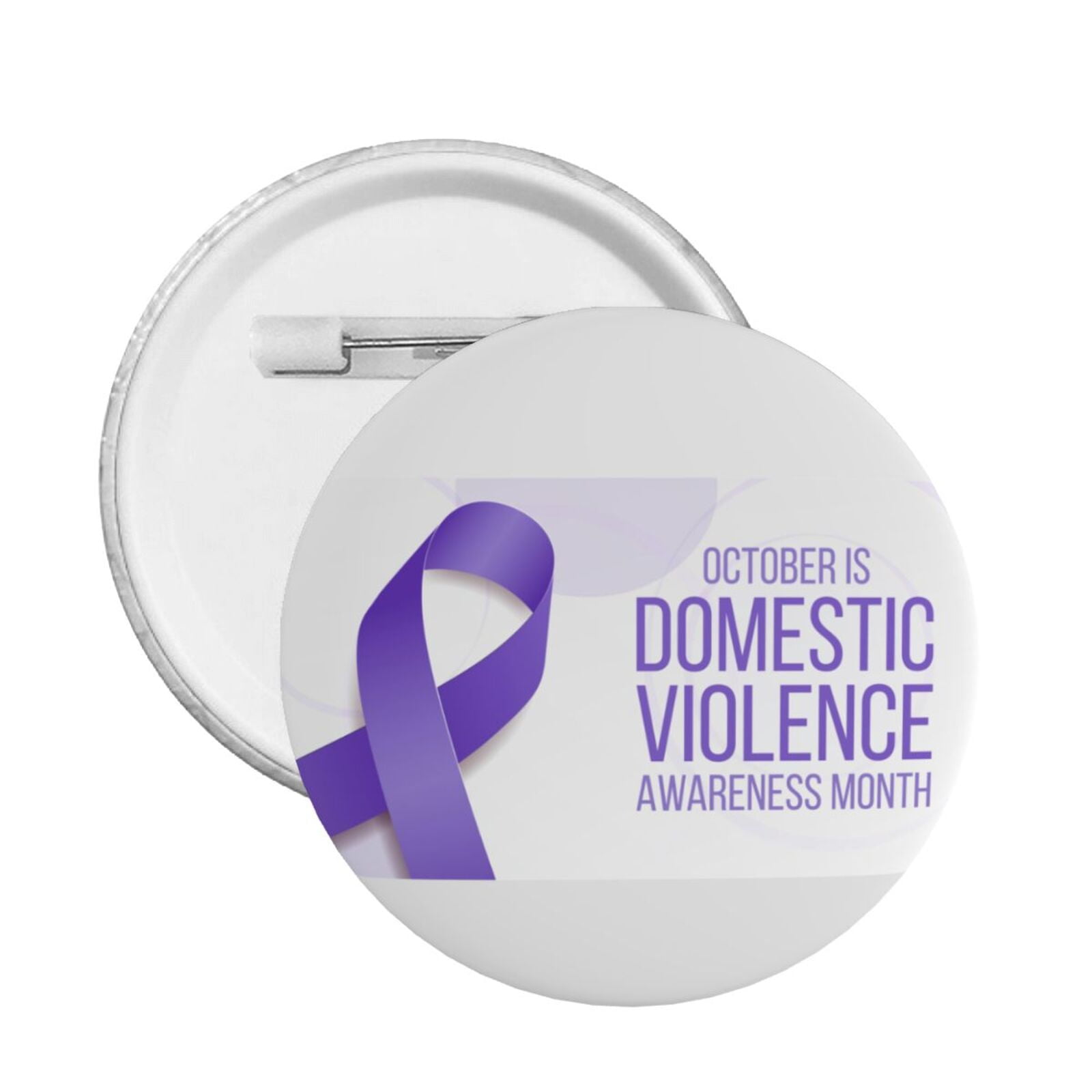 Domestic Violence Awareness Month Purple Ribbon Pin Button Badge ...
