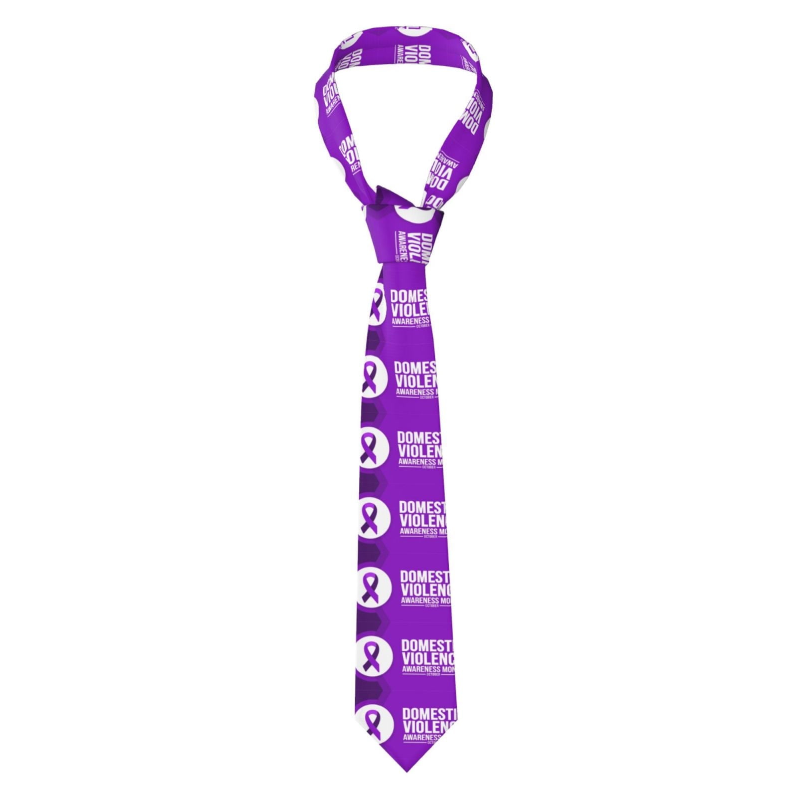 Domestic Violence Awareness Month Purple Ribbon Silk Ties For Men ...