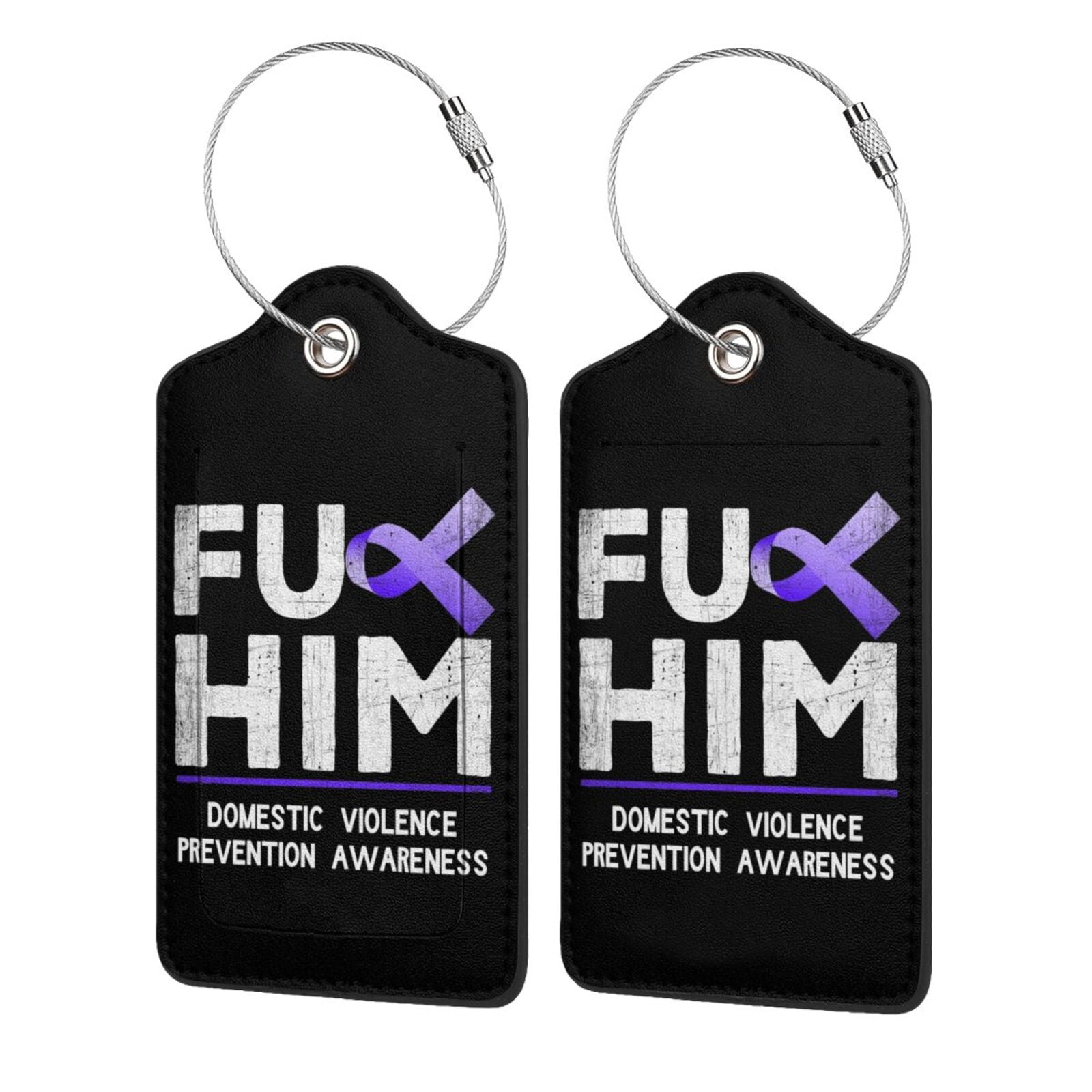 Domestic Violence Prevention Awareness Luggage Tags for Suitcase PU ...
