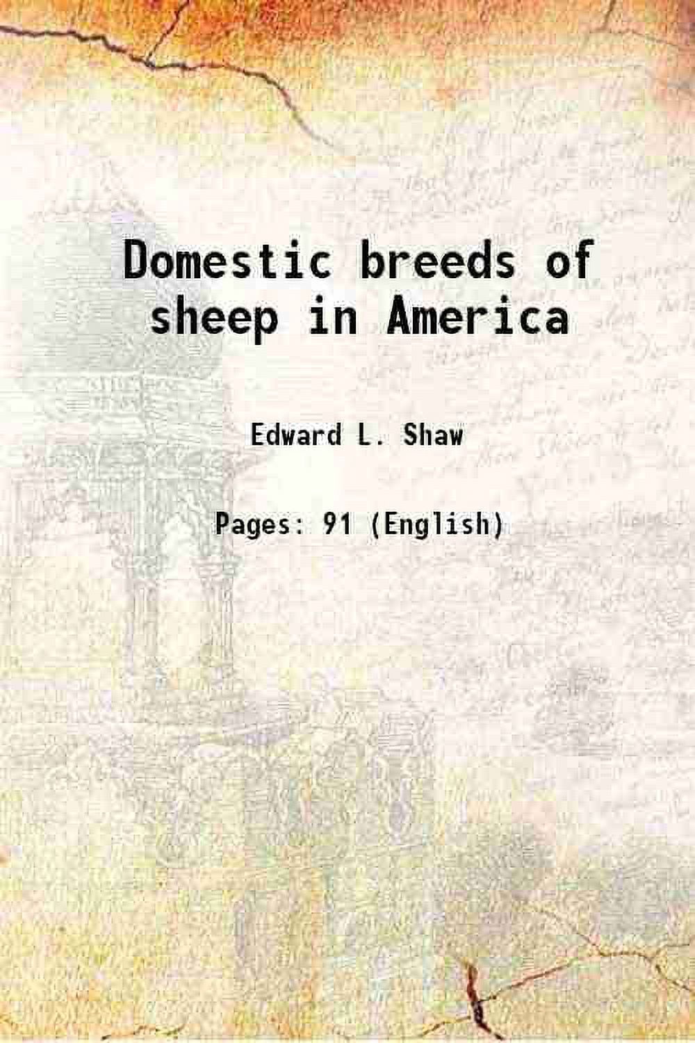 Domestic breeds of sheep in America Volume no.94 1914 - Walmart.com