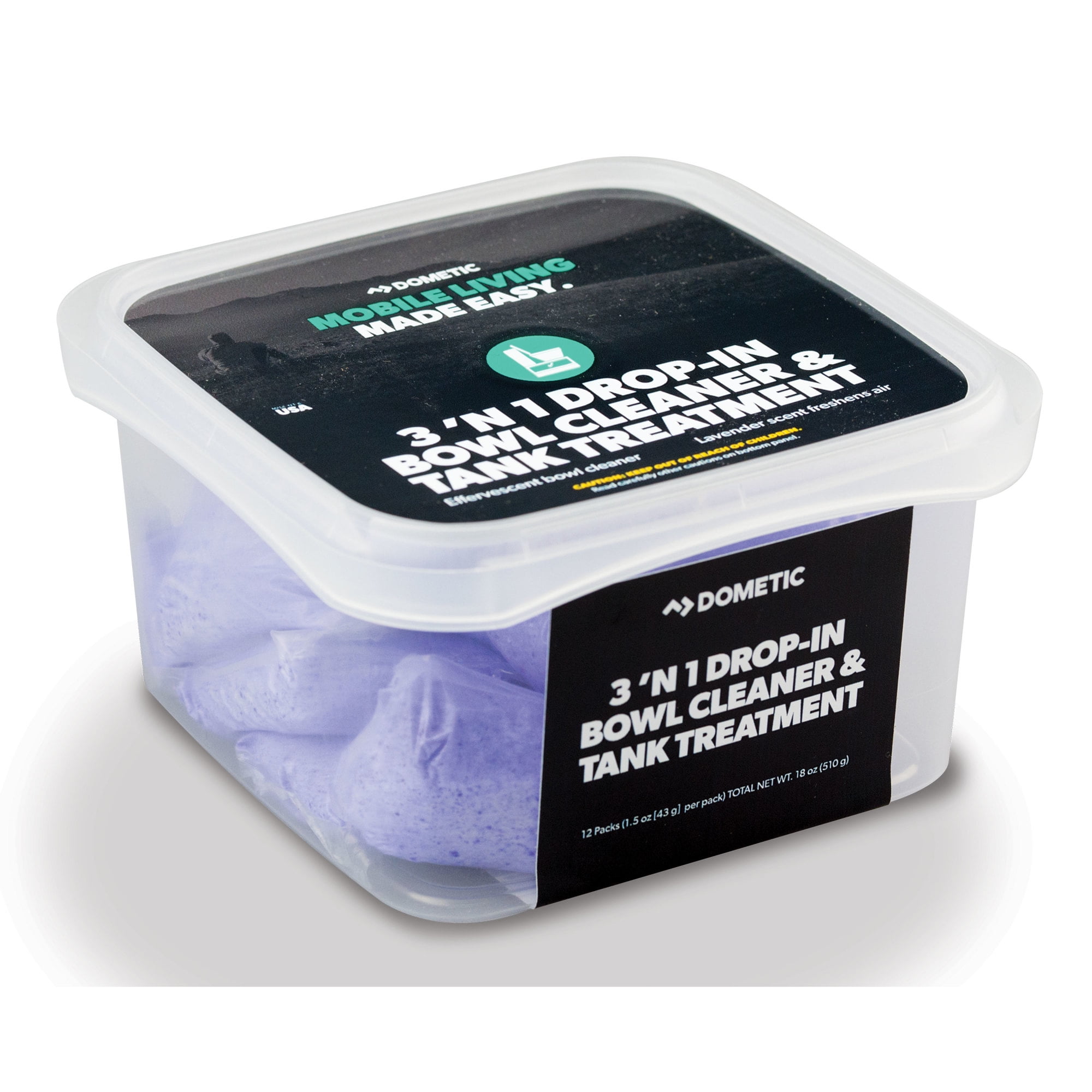 Dometic 3 'N 1 Bowl Cleaner and Tank Treatment - 12 Pack with Lavender ...