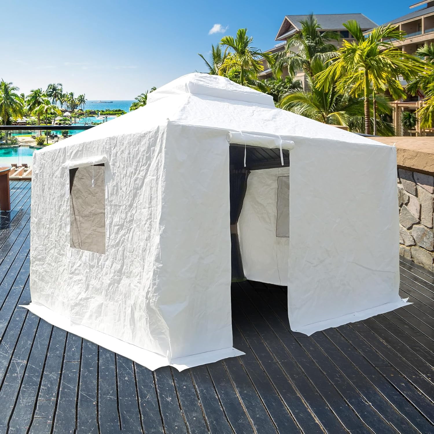 Domi 10' x 10' Universal Winter Gazebo Cover for Hardtop Gazebos ...