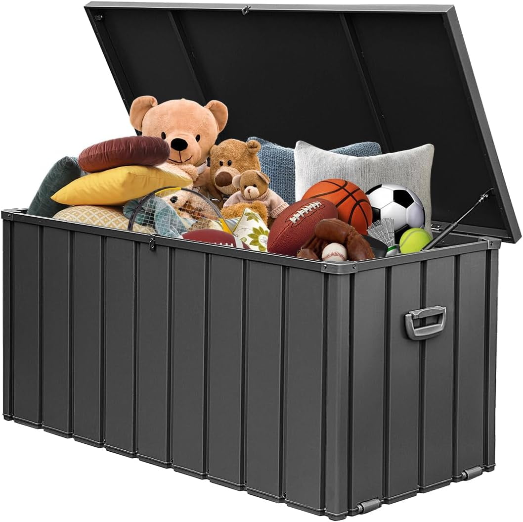 Domi 100-Gallon Outdoor Storage Box – Waterproof, Lockable Storage ...