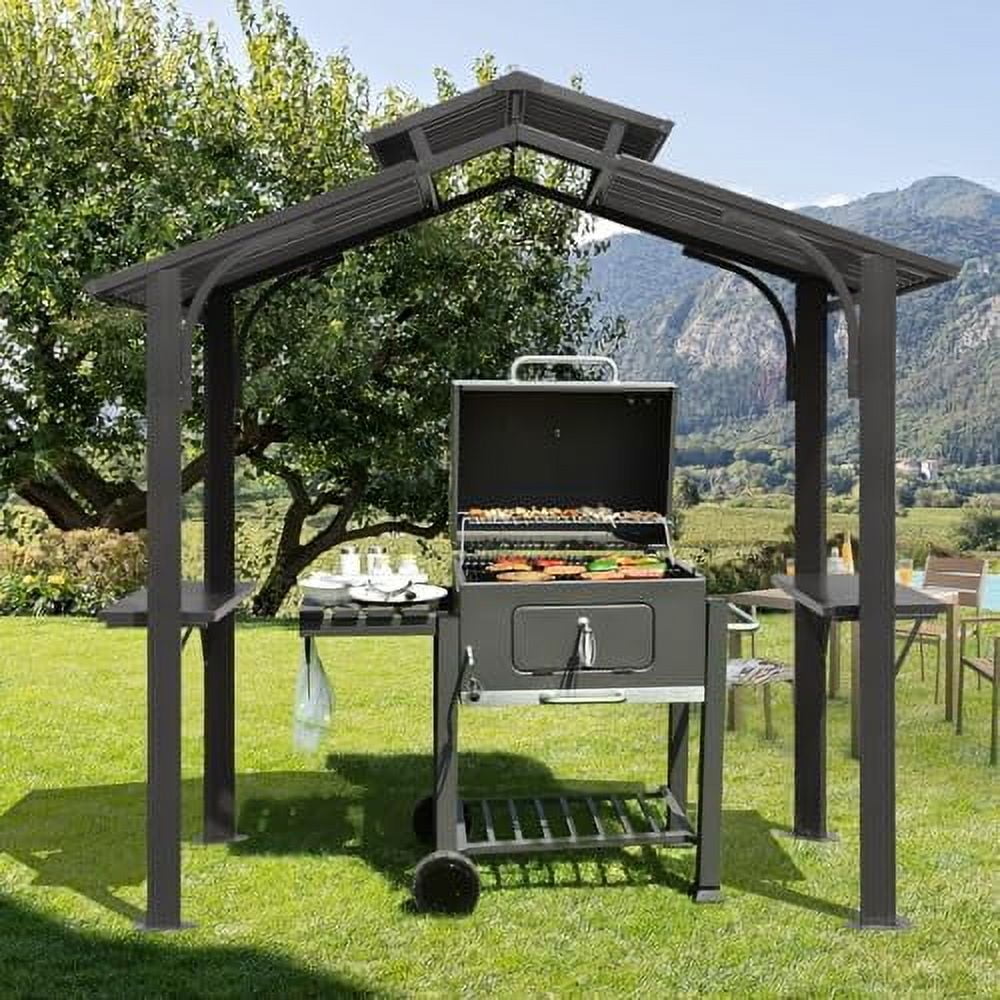 Domi 8×5FT Hardtop Grill Gazebo, Outdoor BBQ Gazebo w/Galvanized Steel ...