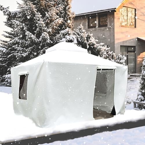 Domi 8' x 8' Winter Gazebo Cover, All Season Waterproof Enclosed Cover ...