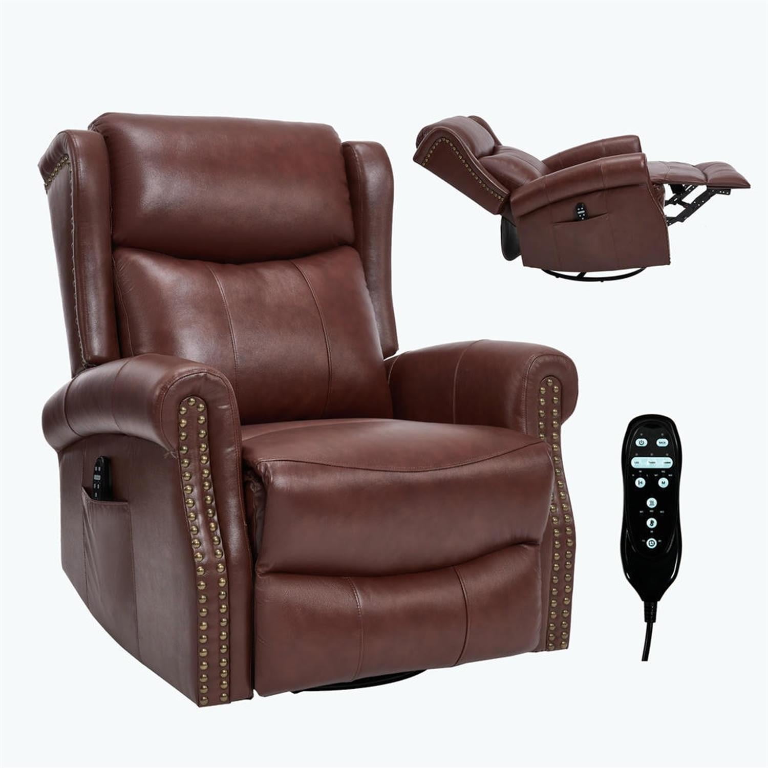 Domi Bonn Heat Massage Manual Recliner Chair with Rocker and Swivel in ...