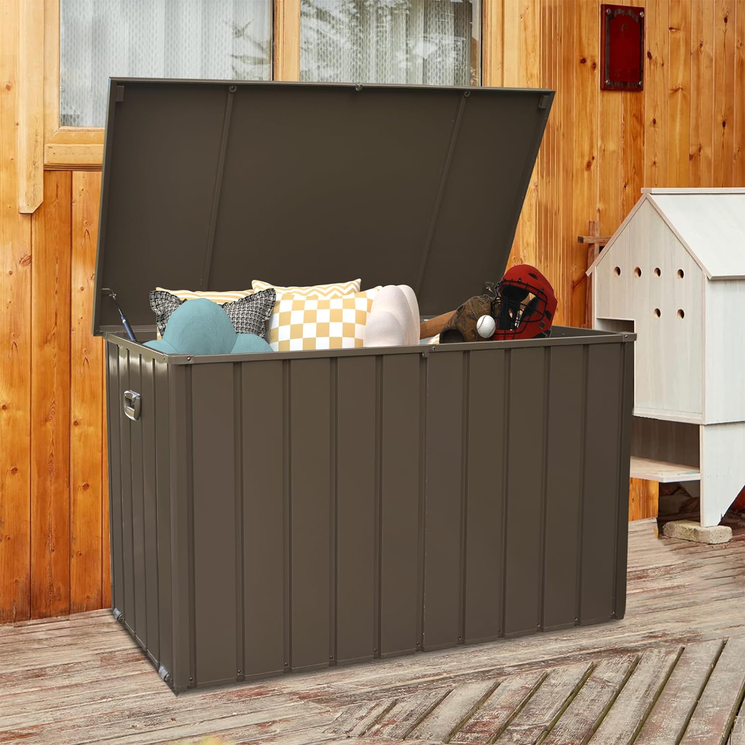 200 Gallon Outdoor Storage Deck Box Waterproof, Large Patio Storage Bin ...