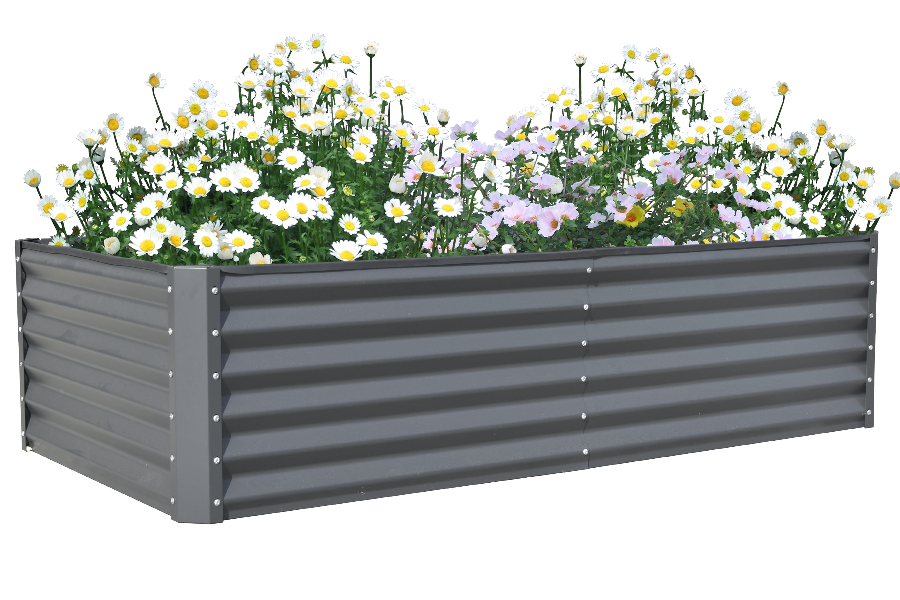 Domi Galvanized Raised Garden Bed ,Large Metal Planter Box for Growing ...