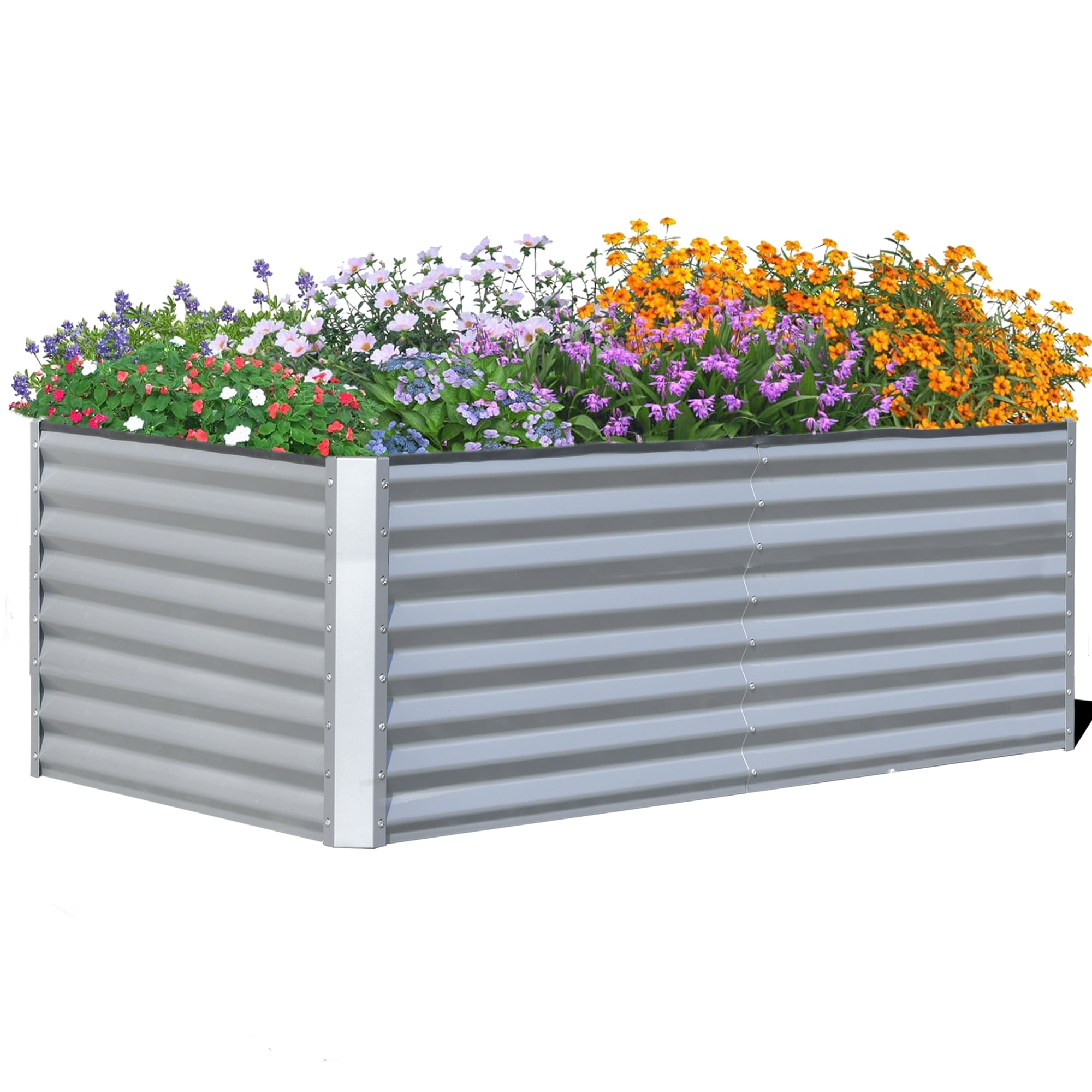 Domi Galvanized Raised Garden Bed ,Large Metal Planter Box for Growing ...