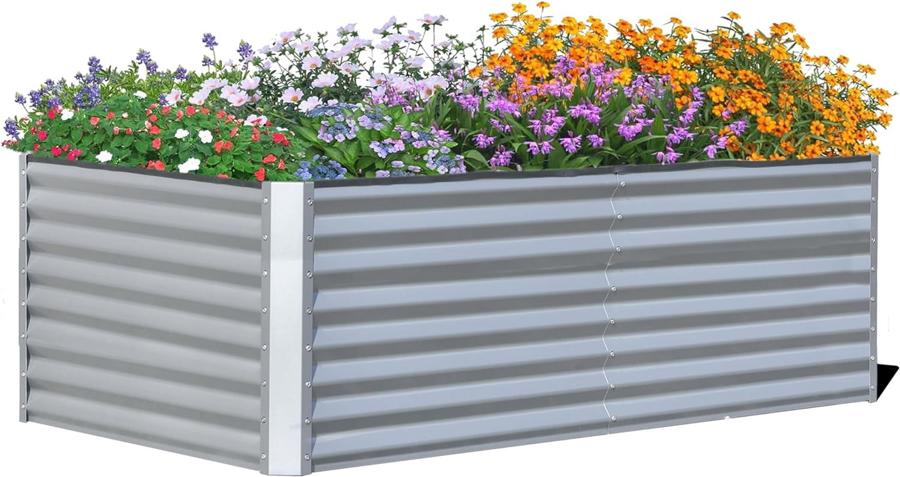 Domi Galvanized Raised Garden Bed, Outdoor Planter Garden Boxes Large ...