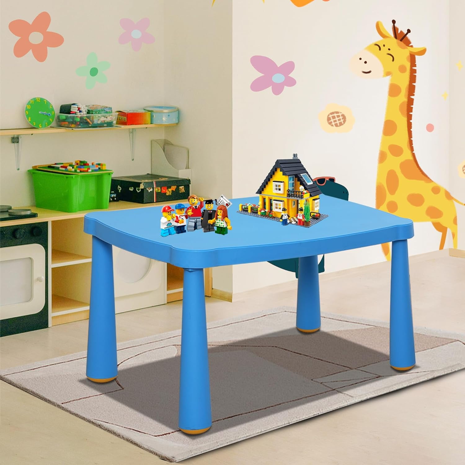 Domi Kids Table, Enlarged Plastic Toddler Children Activity Rectangular ...