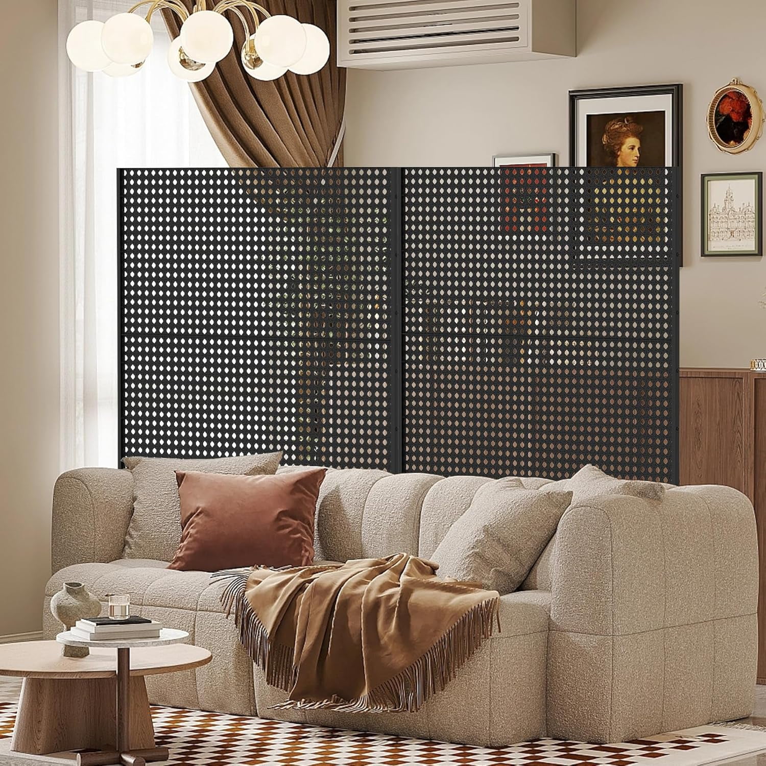 Domi Metal Privacy Screen, Freestanding Outdoor Indoor Divider 1 Piece ...