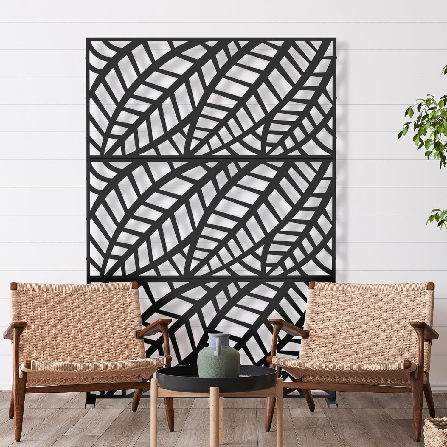 Domi Metal Privacy Screen, Outdoor Patio Screen Panels Decorative ...