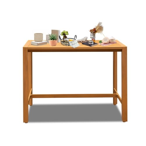 Domi Outdoor Bar Table, Patio Counter Bar Height Table Weather ...