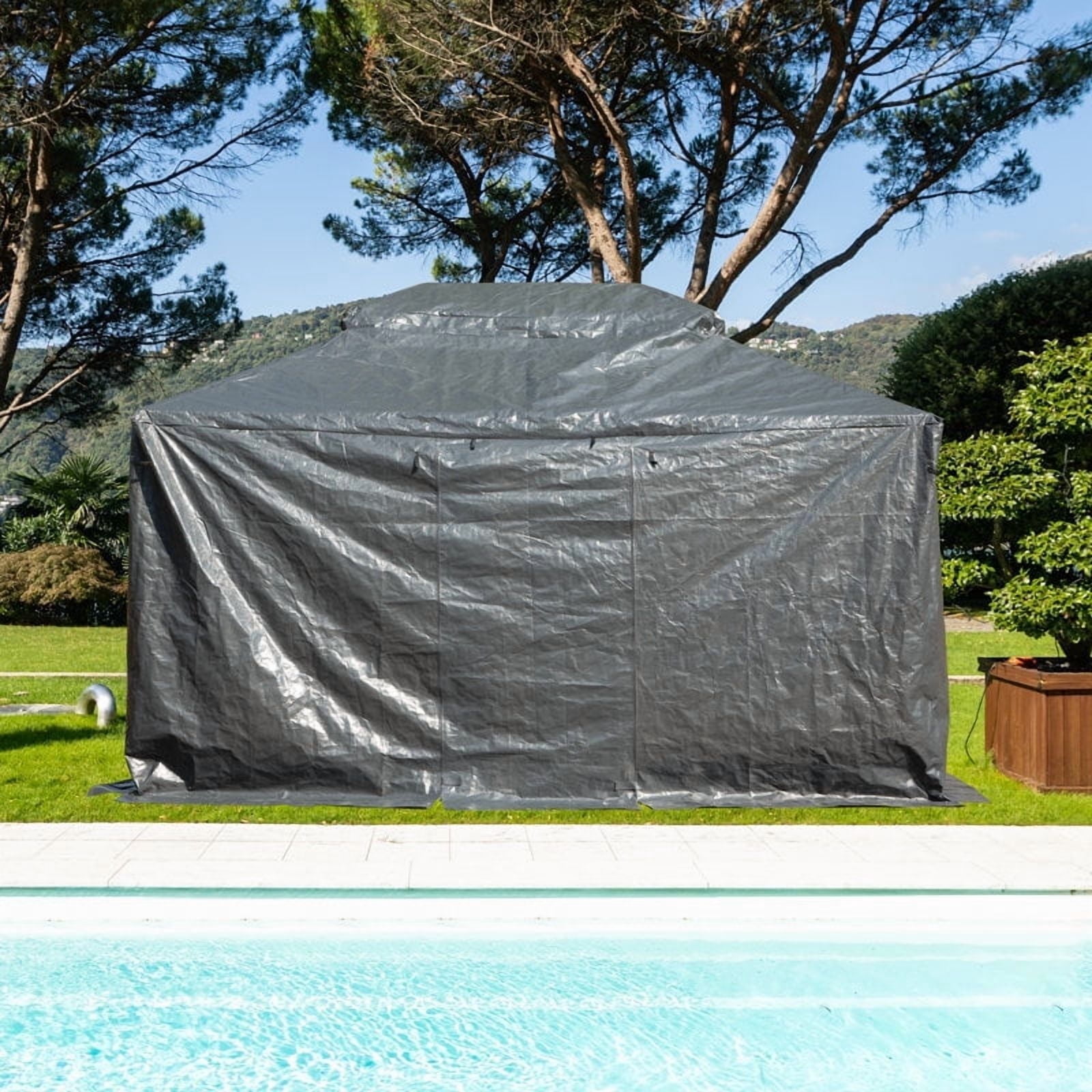 Domi Outdoor Living 12' x 14' Double Roof Universal Winter Gazebo Cover ...