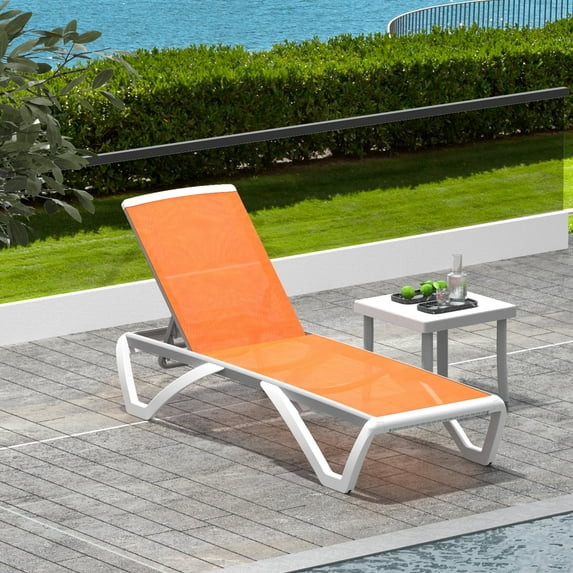 Domi Outdoor Living Chaise Lounge Chair Aluminum Adjustable Pool Lounge ...