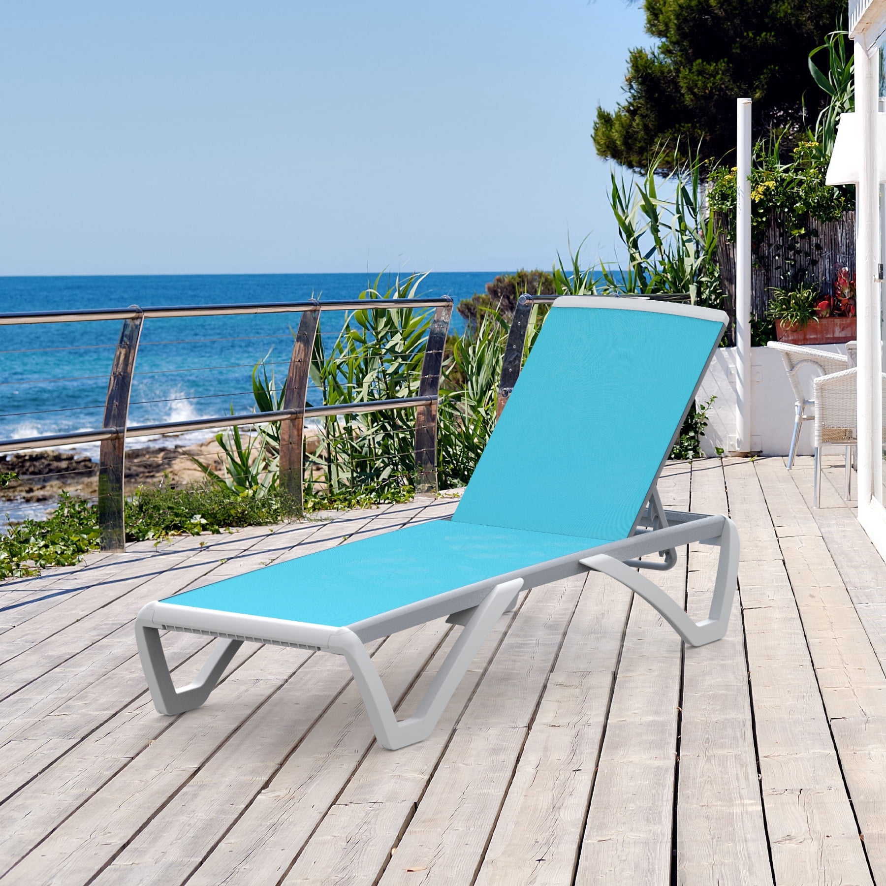 Domi Outdoor Living Chaise Lounge Chair Aluminum Adjustable Pool Lounge ...