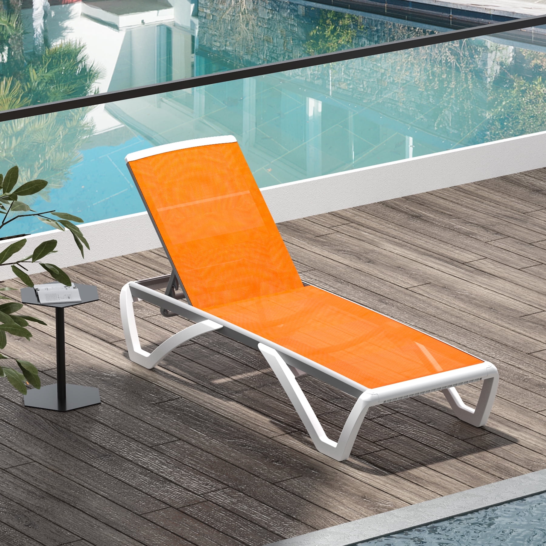 Domi Outdoor Living Chaise Lounge Chair Aluminum Adjustable Pool Lounge ...