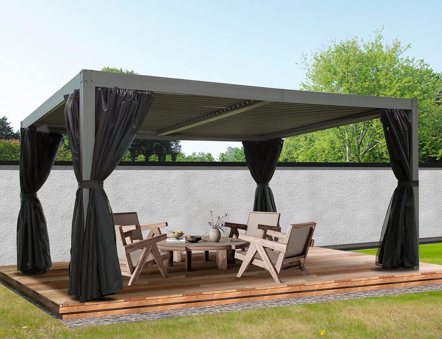 Domi Outdoor Louvered Pergola 10'×13', Aluminium Pergola with ...