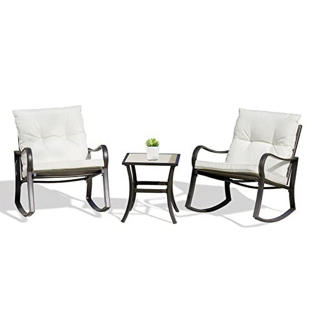 Domi Patio Chair Set Clearance,Rocking Wicker Bistro Set,3 Pieces Patio ...