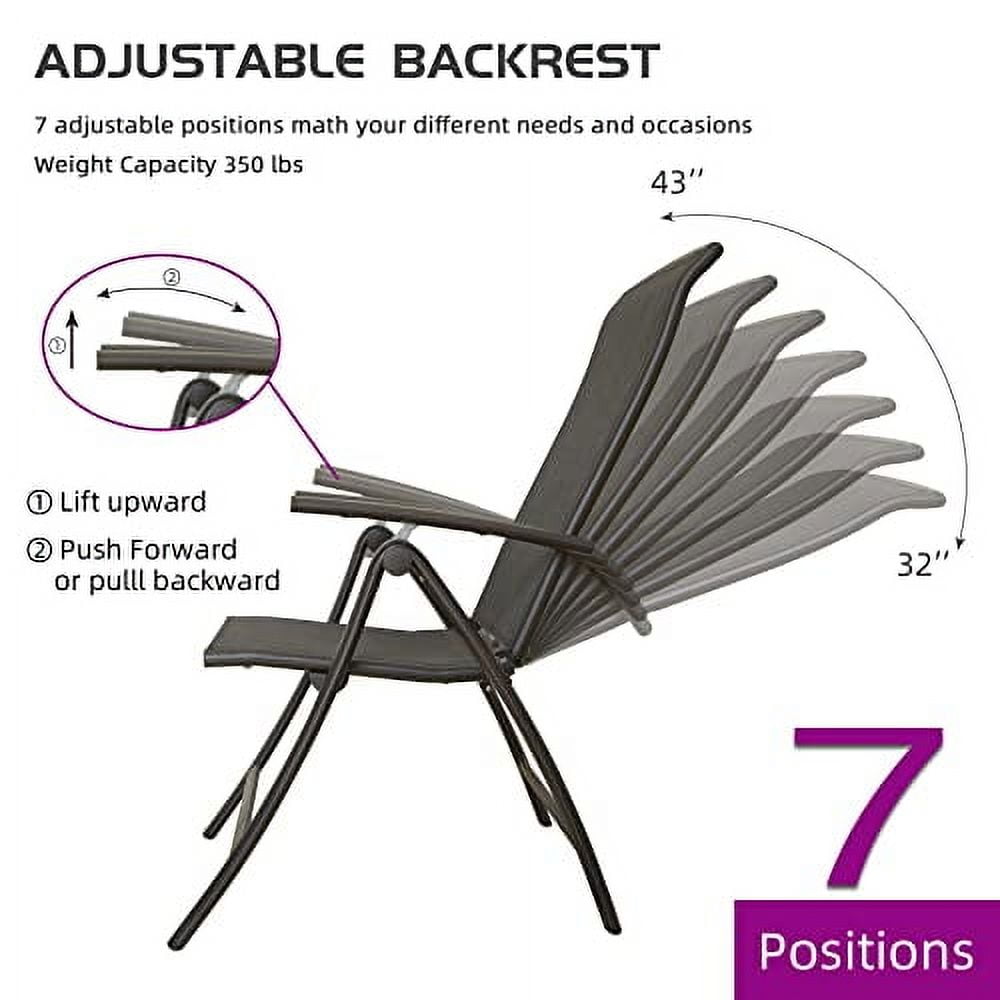 Domi Patio Outdoor Sling Chairs Set of 2, Folding Chairs Outdoor ...