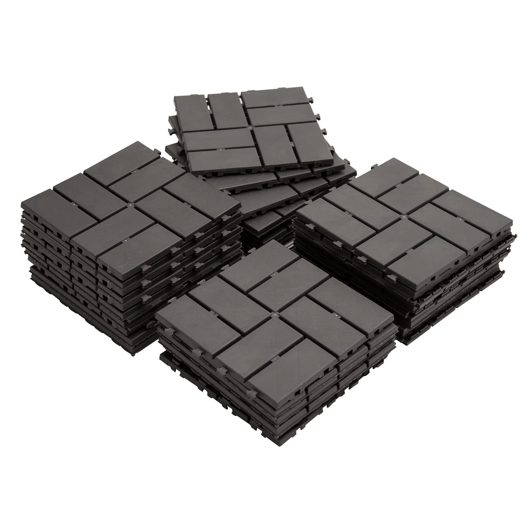 Domi Plastic Interlocking Deck Tiles, 36 Pieces One Pack, 12"x12" Waterproof Outdoor Flooring ...