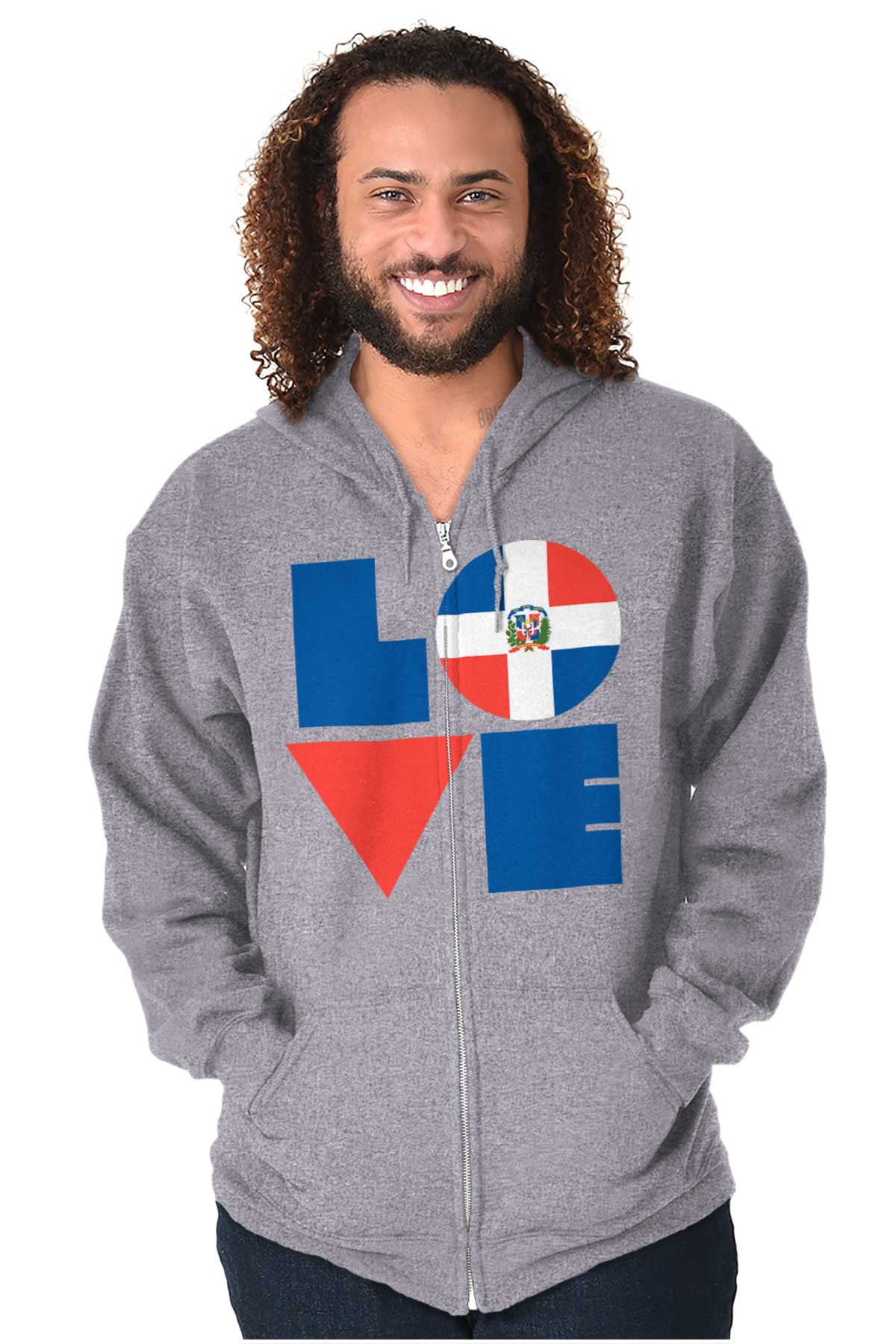 Domical Republic Flag DR Pride Love Zip Up Hoodie Men's Women's Brisco ...